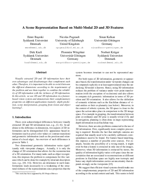 (PDF) A Scene Representation Based on Multi-Modal 2D and 3D Features