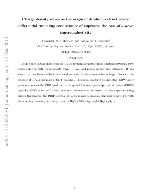 (PDF) Charge density waves as the origin of dip-hump structures in the differential tunneling ...