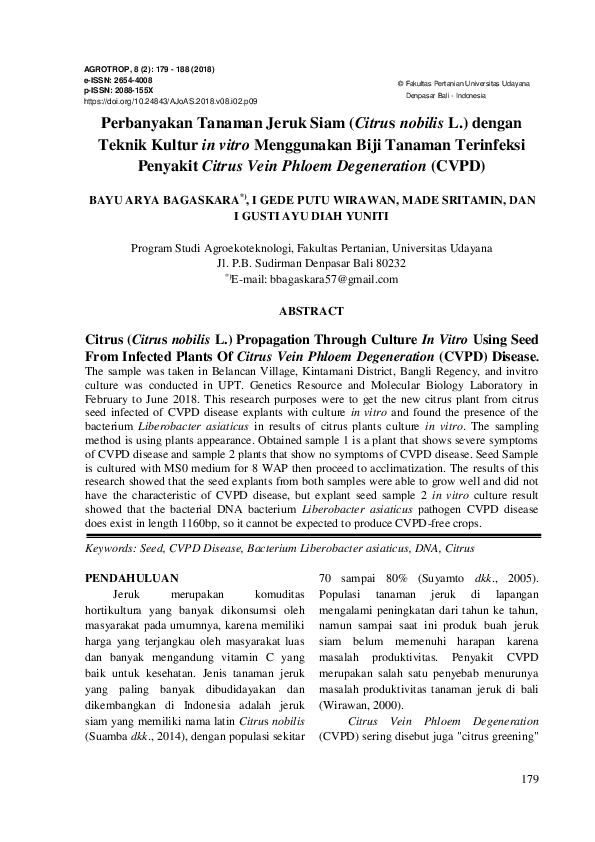 (PDF) Perbanyakan Tanaman Jeruk Siam (Citrus nobilis L.) dengan Teknik ...