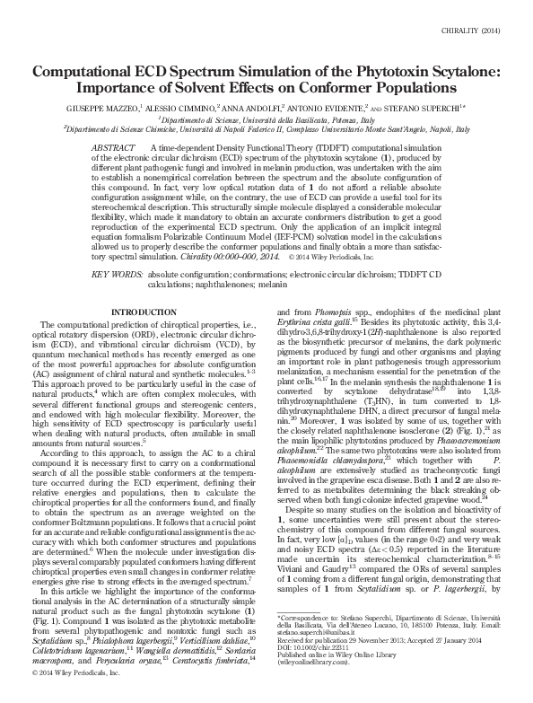 (PDF) Computational ECD Spectrum Simulation of the Phytotoxin Scytalone ...