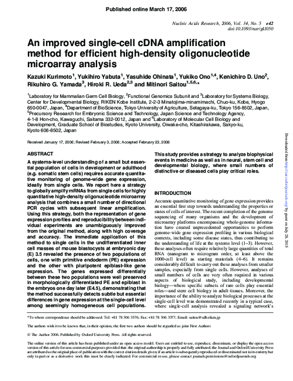 (PDF) An improved single-cell cDNA amplification method for efficient high-density ...