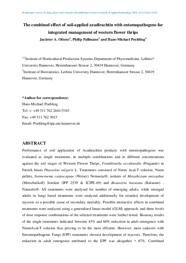 (PDF) The combined effect of soil-applied azadirachtin with ...