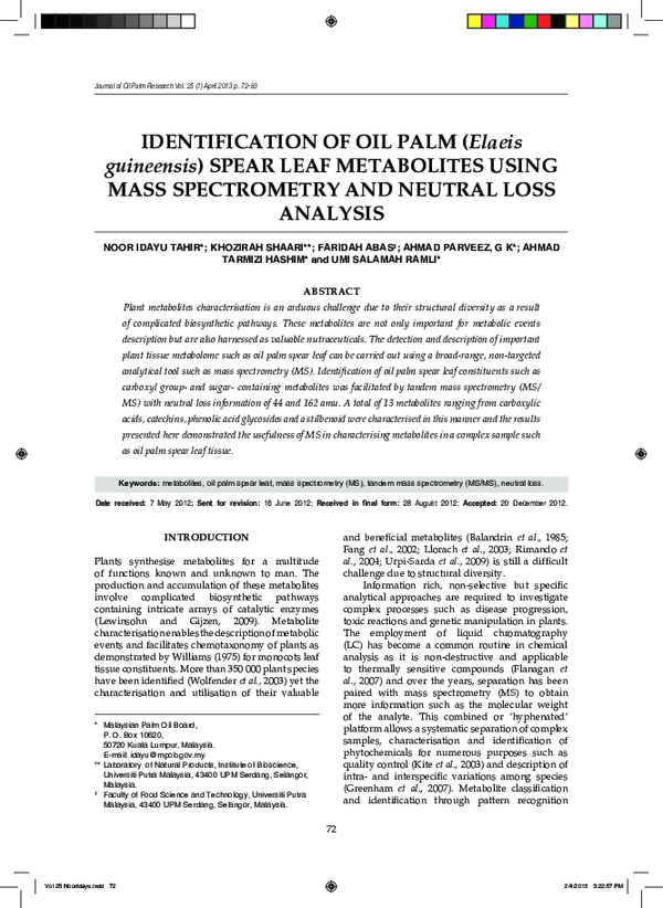(PDF) Identification of Oil Palm (Elaeis Guineensis) Spear Leaf ...