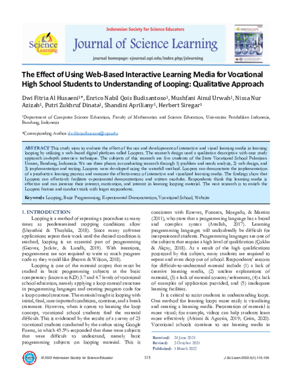 (PDF) The Effect of Using Web-Based Interactive Learning Media for ... (PDF) The Effect of Using Web-Based Interactive Learning Media for ...