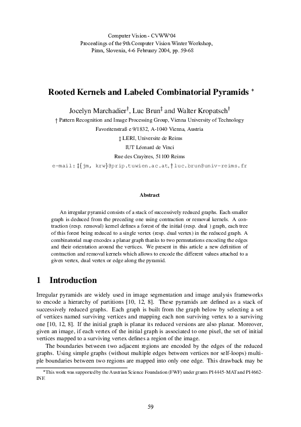 (PDF) Rooted Kernels and Labeled Combinatorial Pyramids
