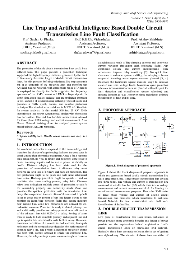 Pdf Line Trap And Artificial Intelligence Based Double Circuit