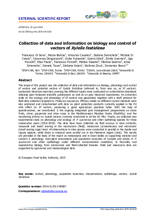 (PDF) Collection of data and information on biology and control of ...