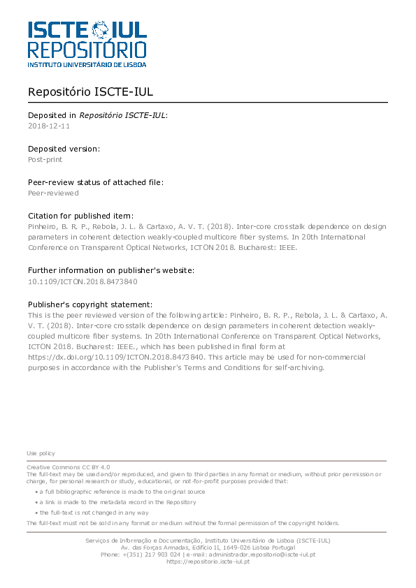 (PDF) Inter-Core Crosstalk Dependence on Design Parameters in Coherent ...