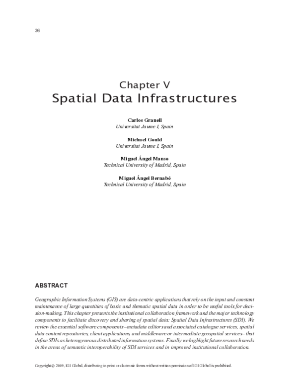 (PDF) Spatial Data Infrastructures (PDF) Spatial Data Infrastructures