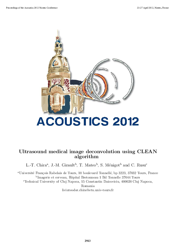 Ultrasound Medical Image Deconvolution Using Clean Algorithm