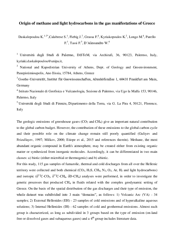 (PDF) Origin of methane and light hydrocarbons in the gas ...