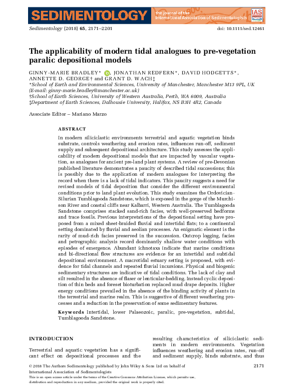 (PDF) The applicability of modern tidal analogues to pre-vegetation ...