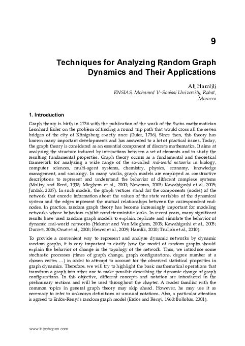 (PDF) Techniques for Analyzing Random Graph Dynamics and Their Applications
