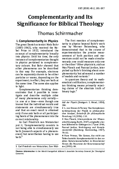 (PDF) Complementarity and Its Significance for Biblical Theology