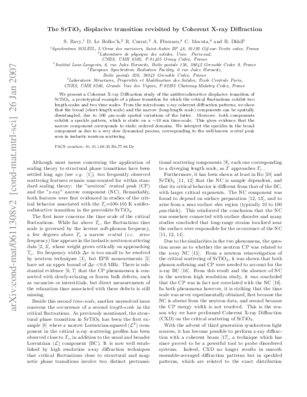 (PDF) SrTiO3 Displacive Transition Revisited via Coherent X-Ray Diffraction | Barack Dkhil ...