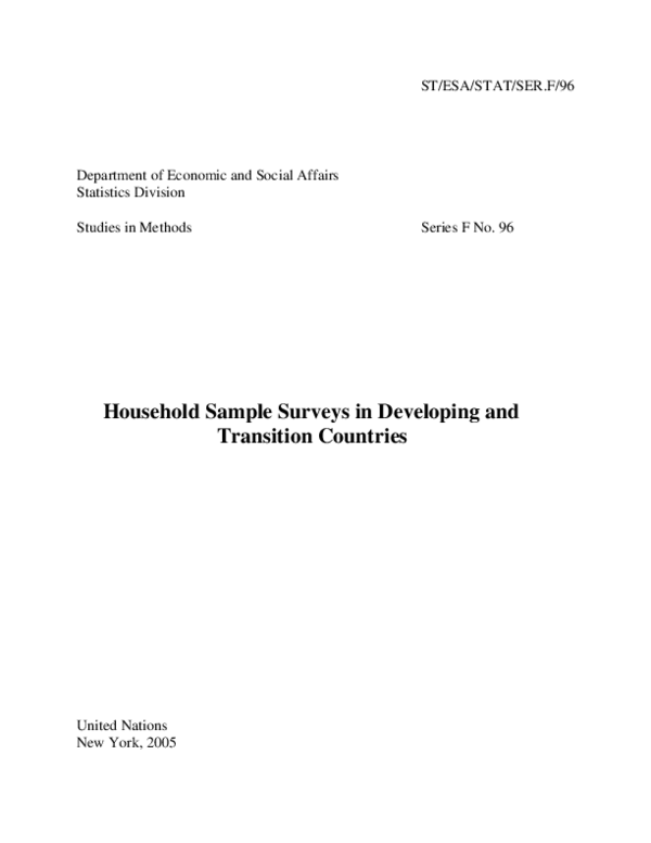 (PDF) Household sample surveys in developing and transition countries