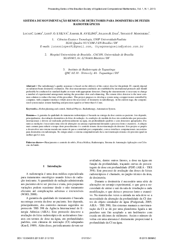(PDF) Sistema de movimentação remota de detectores para dosimetria de ...