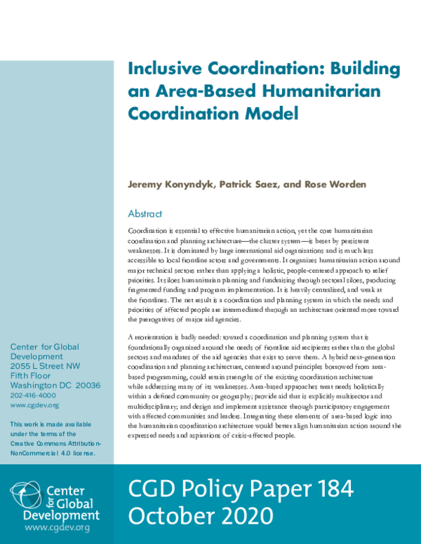(PDF) Inclusive Coordination: Building an Area-Based Humanitarian ...