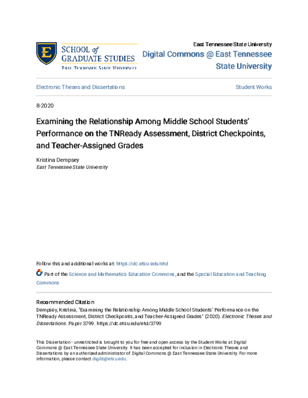 (PDF) Examining the Relationship Among Middle School Students ...