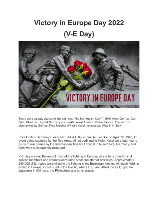 (PDF) Victory In Europe Day May