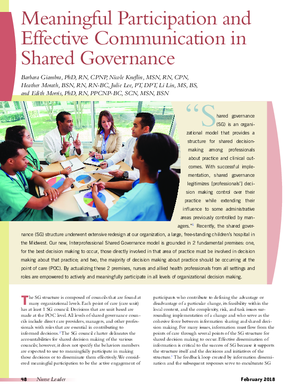 (PDF) Meaningful Participation and Effective Communication in Shared ...