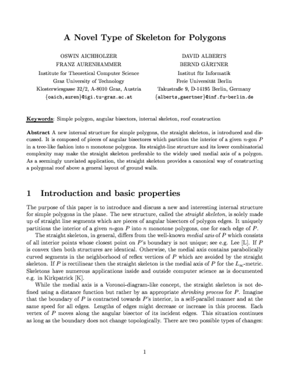 (PDF) A Novel Type of Skeleton for Polygons