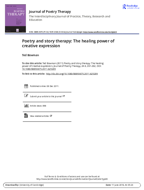 (PDF) Poetry and story therapy: The healing power of creative expression