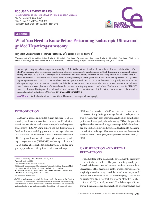 (PDF) Essential Steps in Endoscopic Ultrasound-Guided Hepaticogastrostomy