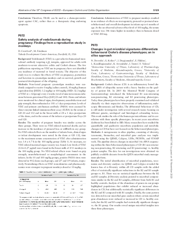 (PDF) P073 Changes in gut microbial signatures differentiate ...