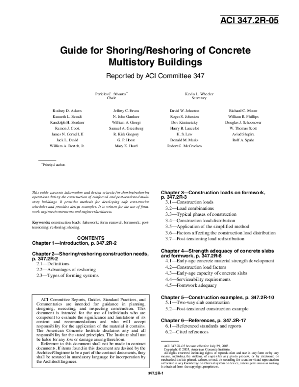 (PDF) Guide for Shoring/Reshoring of Concrete Multistory Buildings