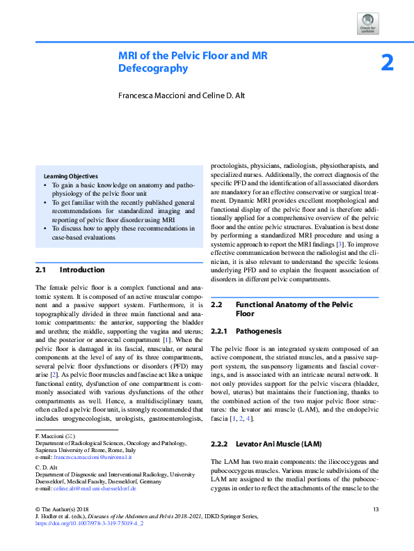 (PDF) MRI of the Pelvic Floor and MR Defecography