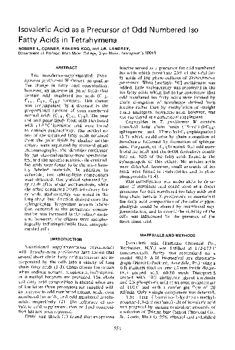 (PDF) Isovaleric acid as a precursor of odd numbered iso fatty acids in ...