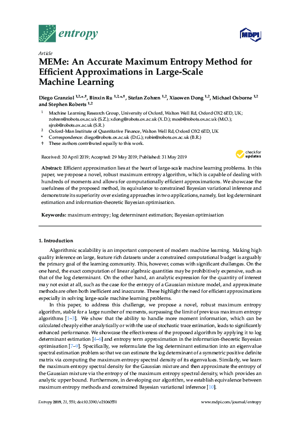 (PDF) MEMe: An Accurate Maximum Entropy Method for Efficient ...