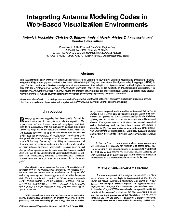 Pdf Integrating Antenna Modeling Codes In Web Based Visualization