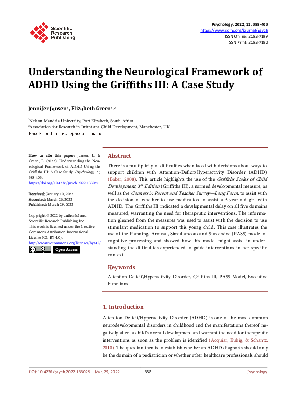 (PDF) Understanding the Neurological Framework of ADHD Using the ...