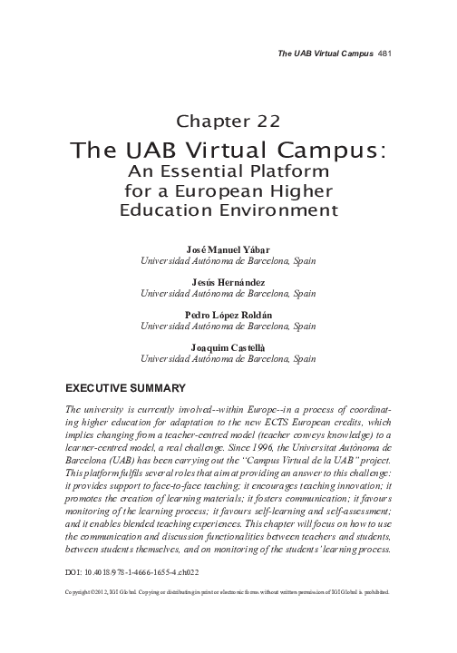 (PDF) The UAB Virtual Campus