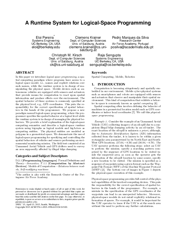 (PDF) A runtime system for logical-space programming