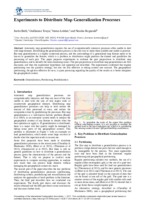 (PDF) Experiments to Distribute Map Generalization Processes