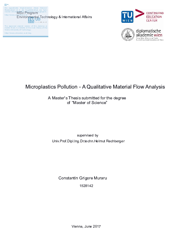 (PDF) Microplastics pollution - a qualitative material flow analysis