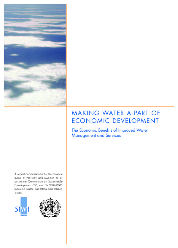 (PDF) MAKING WATER A PART OF ECONOMIC DEVELOPMENT: The economic ...