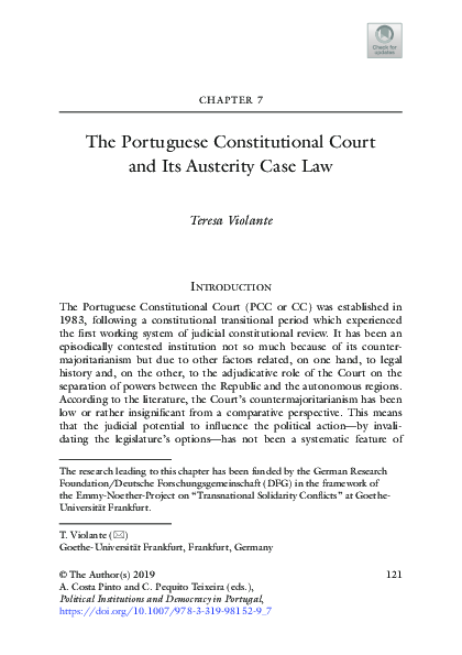 (PDF) The Portuguese Constitutional Court and Its Austerity Case Law