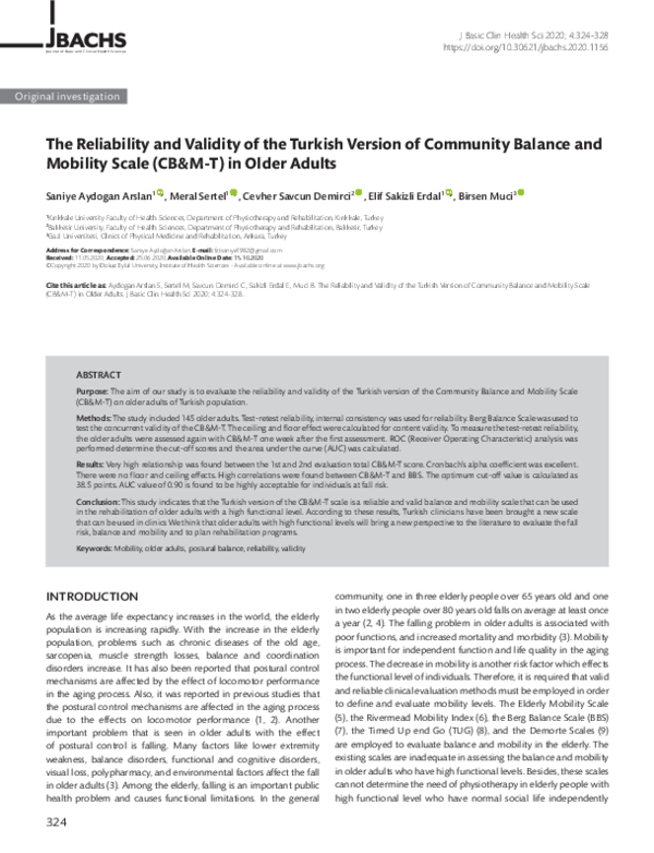 (PDF) The Reliability and Validity of the Turkish Version of Community ...