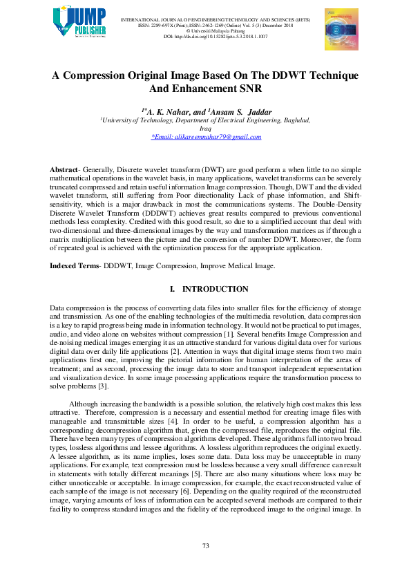 (PDF) A Compression Original Image Based On The DDWT Technique And ...