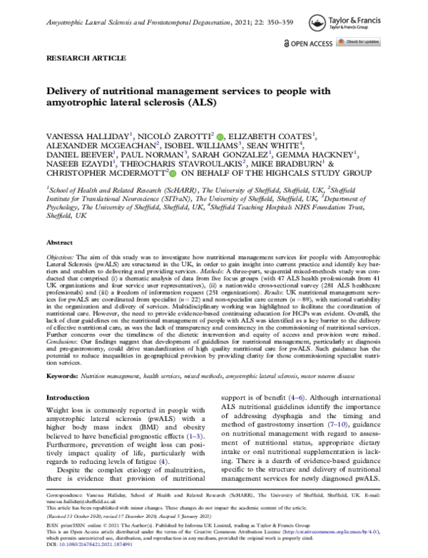 (PDF) Delivery of nutritional management services to people with ...