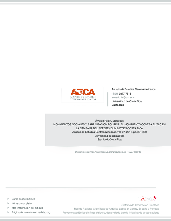 (PDF) Movimientos sociales y participación política: el movimiento ...