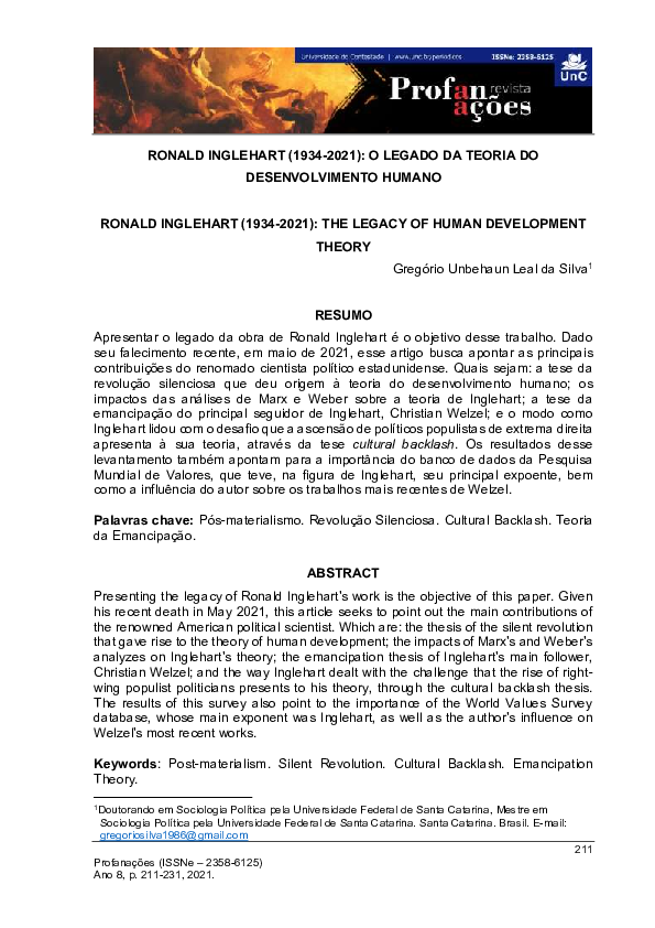 (PDF) Ronald Inglehart (1934-2021)