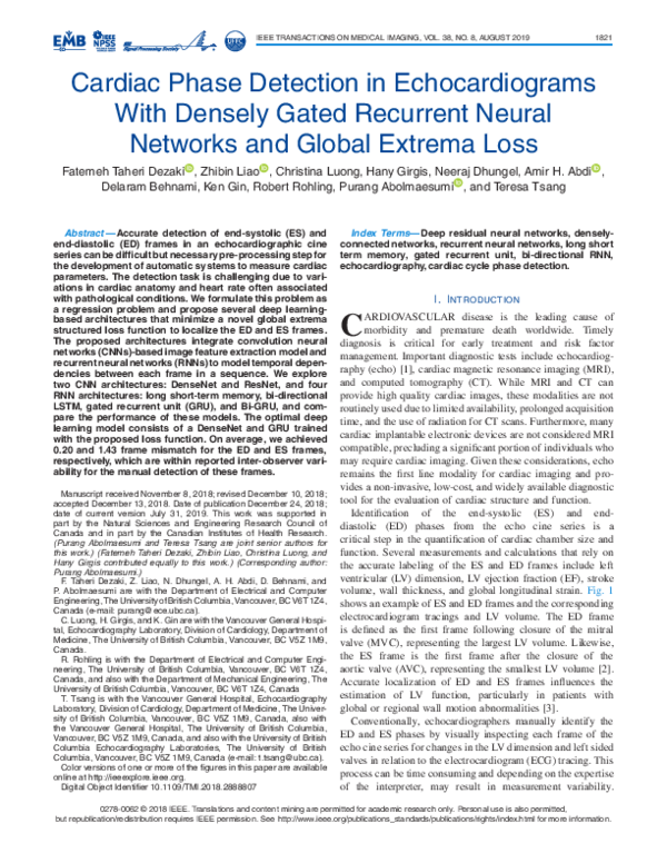 (PDF) Cardiac Phase Detection in Echocardiograms With Densely Gated ...