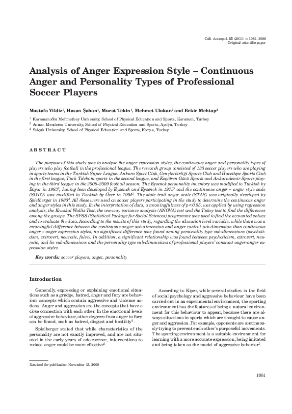 (PDF) Analysis of anger expression style--continuous anger and ...