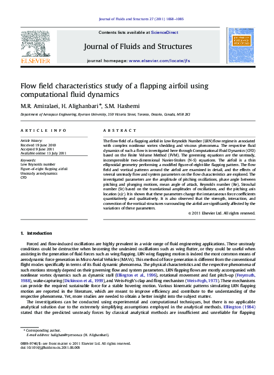 (PDF) Flow field characteristics study of a flapping airfoil using computational fluid dynamics