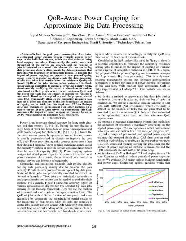 (PDF) QoR-aware power capping for approximate big data processing